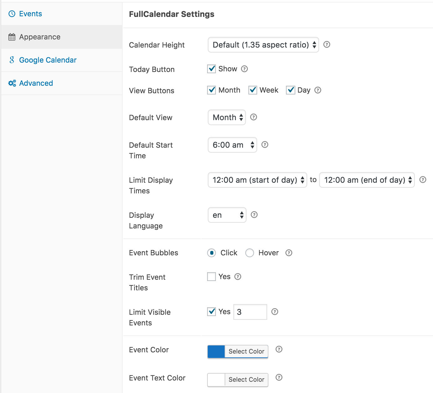 FullCalendar - Setup - Simple Calendar Documentation