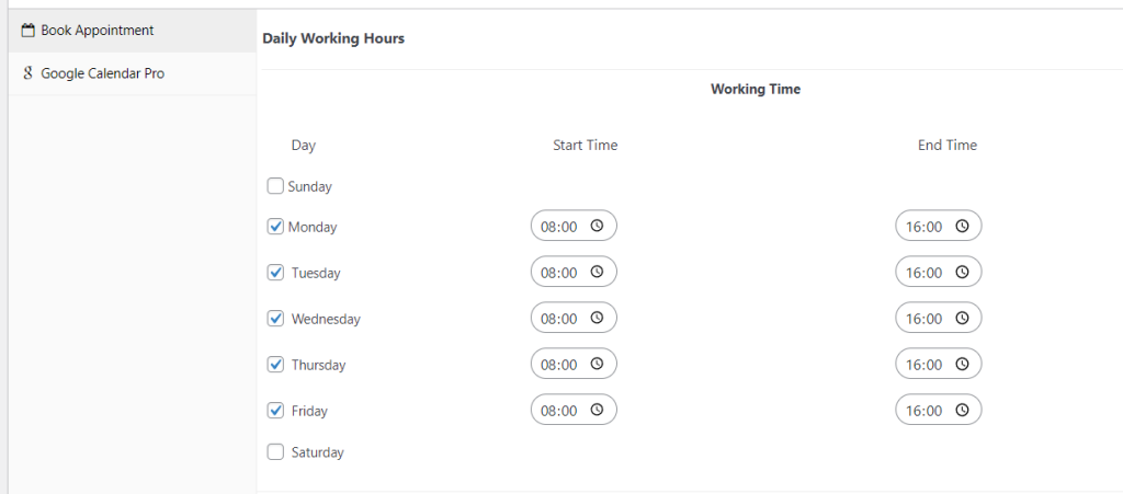 Book Appointment Setup - Simple Calendar Documentation